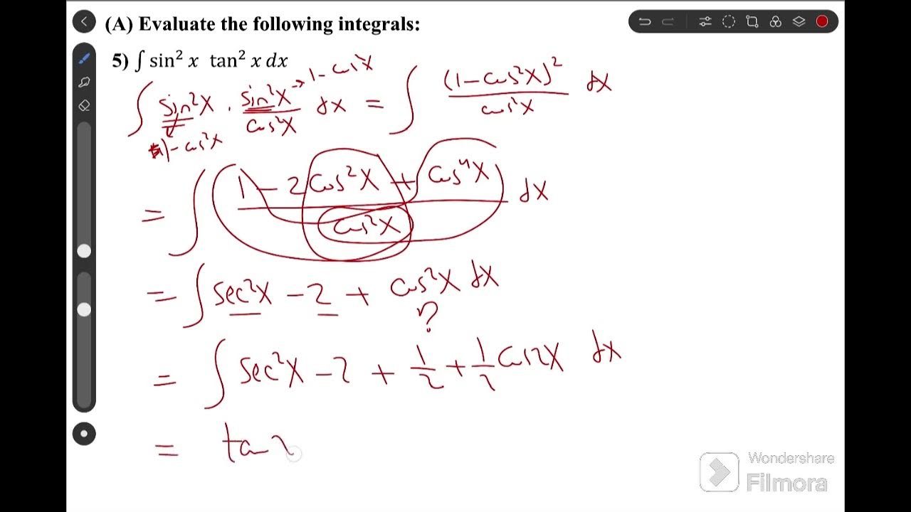 Sheet(4)-Math(2)-Part(1)-اعدادي هندسة-Trigonometric integration special cases - YouTube