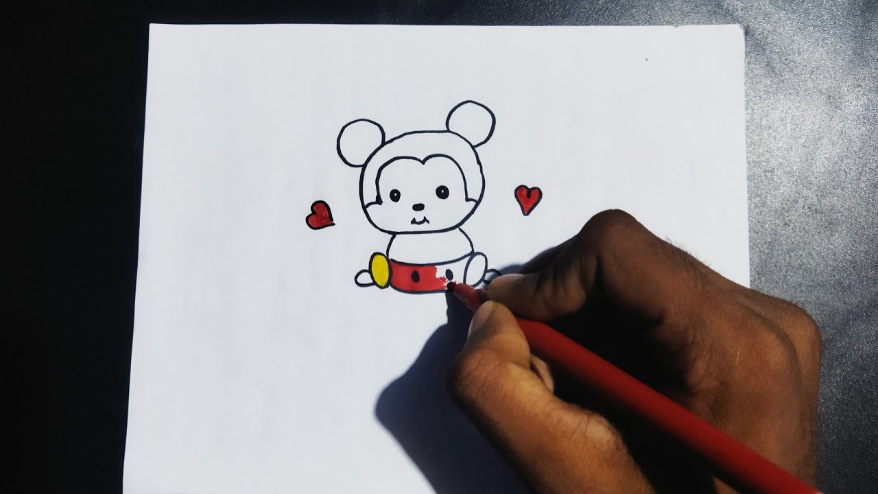 Cute Mickey mouse Drawing | Easy Drawing - YouTube