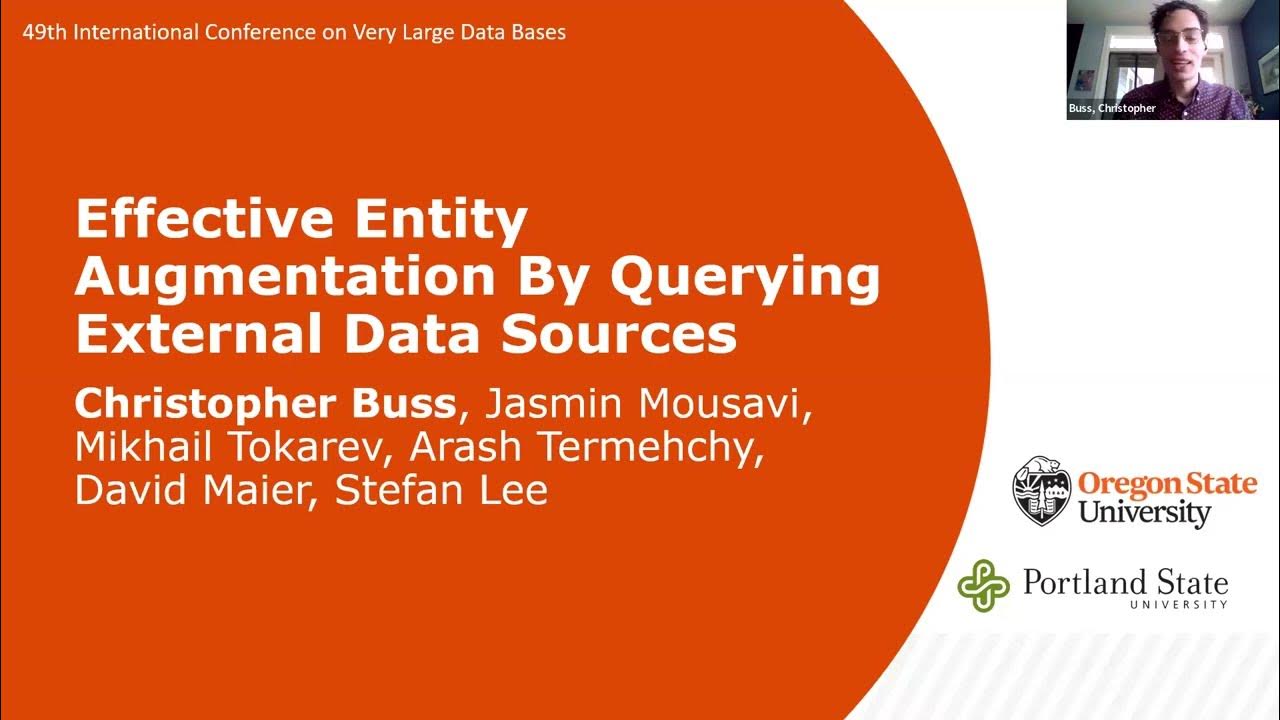 [VLDB 2023] Effective Entity Augmentation by Querying External Data Sources - YouTube