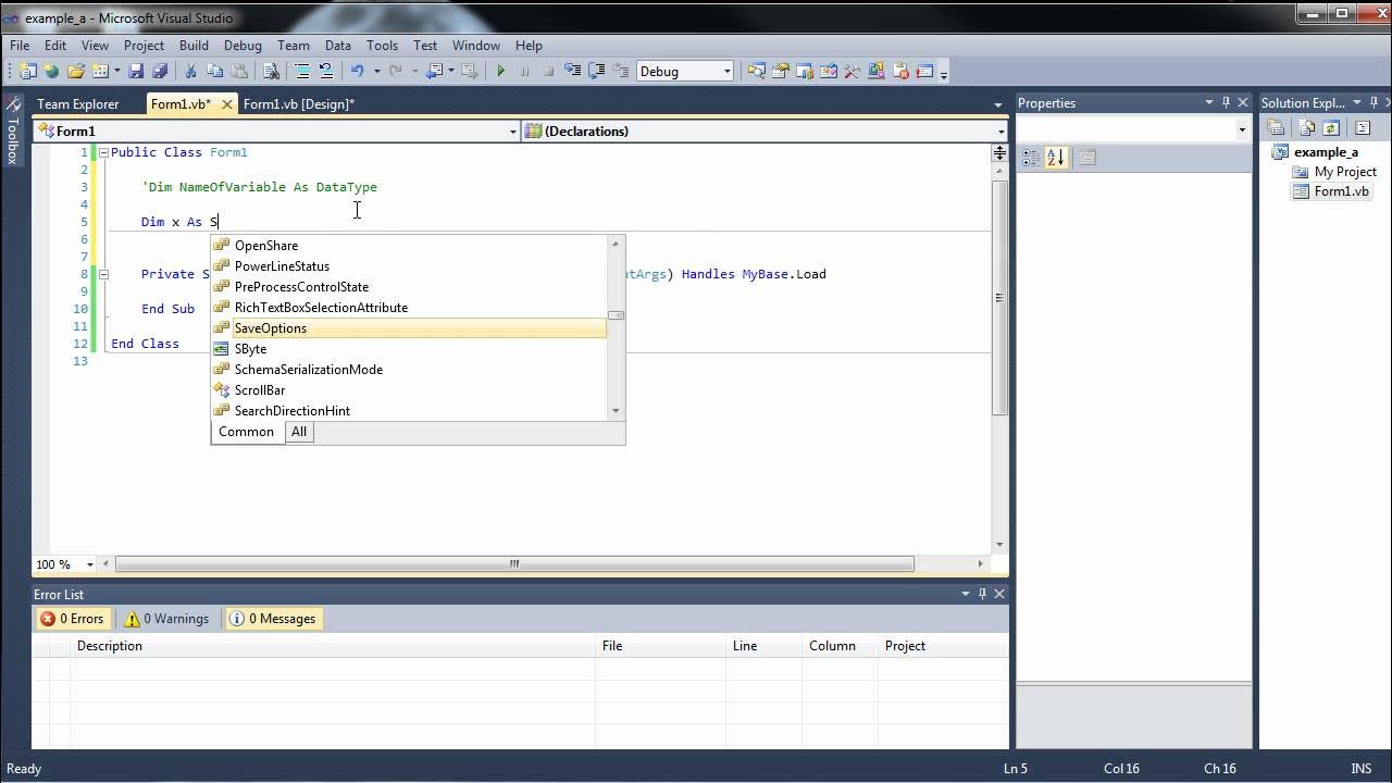 Visual Basic Tutorial 2 - Controls, Comments, Variables, and Data Types - YouTube