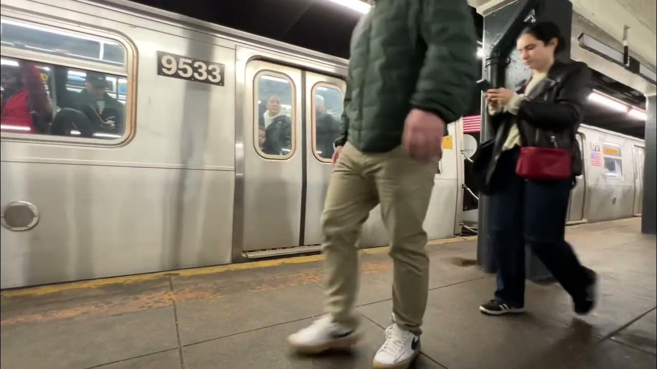 MTA New York City Subway Train R160 F Train entering in departing 2 ave Houston Street - YouTube