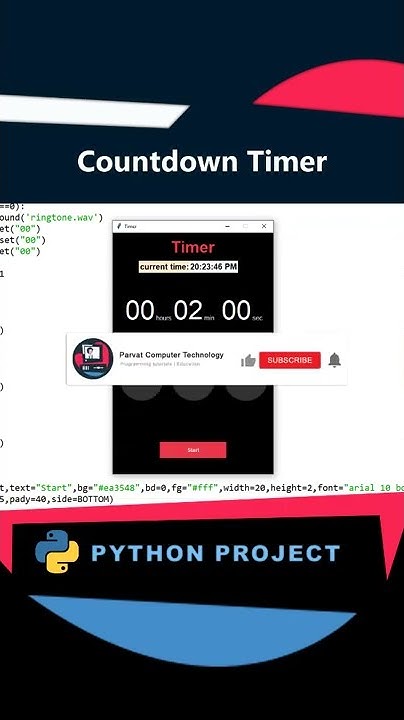 How To Create Countdown Timer Using Python Tkinter Python Project Shorts Youtube