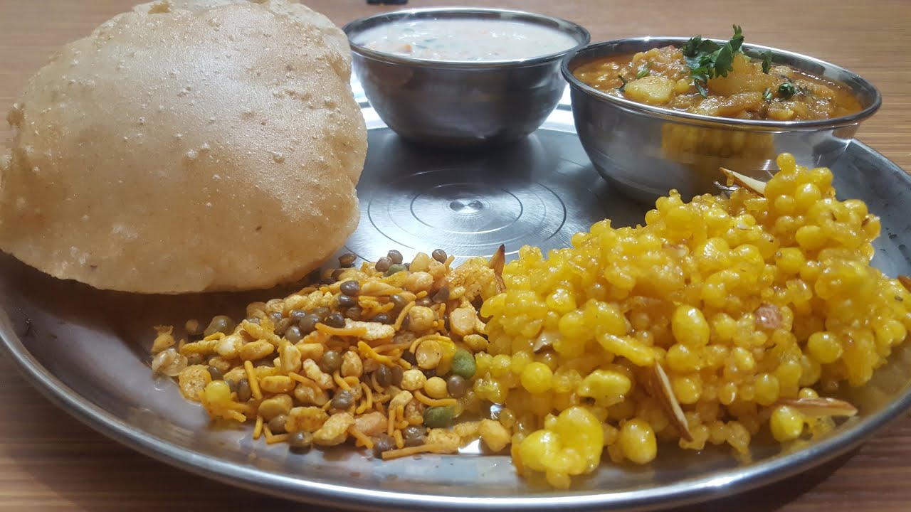 boondi aalo sabzi poori thali | thali recipes | poori sabzi recipe ...