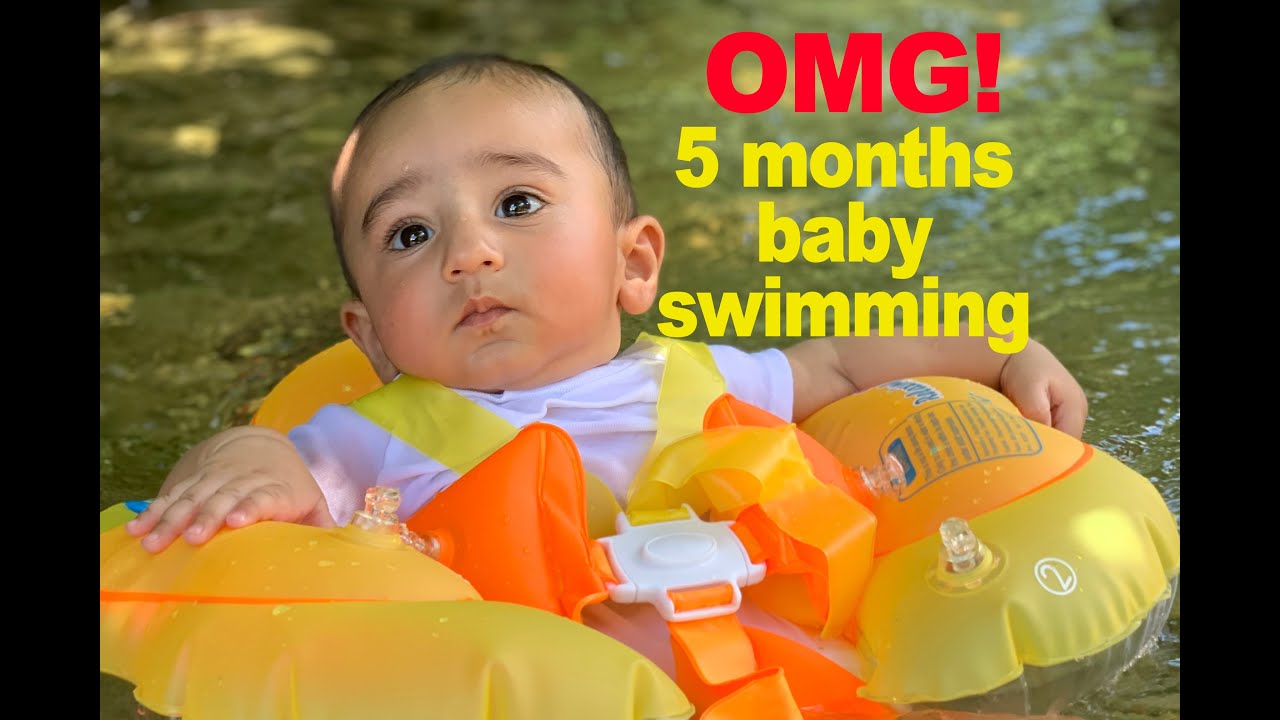 OMG! 5 MONTHS BABY BOY SWIMMING at RIVER - YouTube