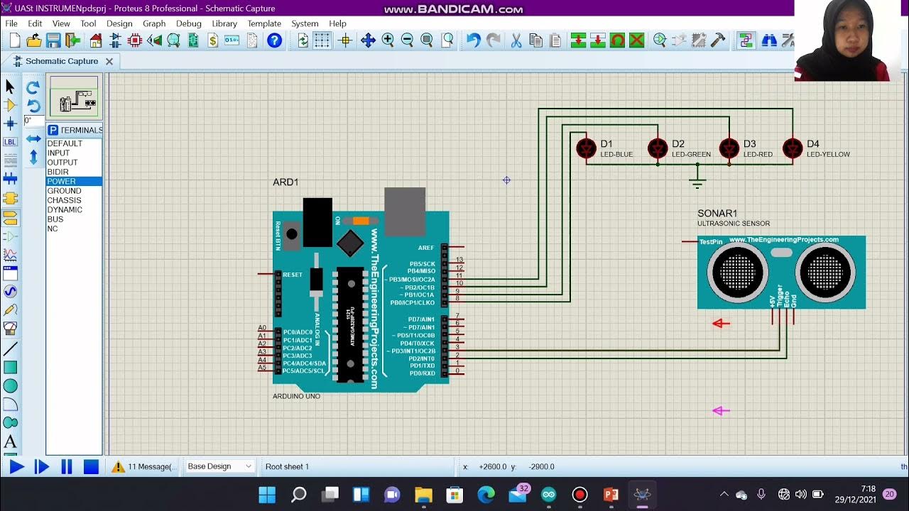 Simulasi rangkaian menggunakan proteus || Sensor Parkir Mobil Berbasis Arduino Uno - YouTube