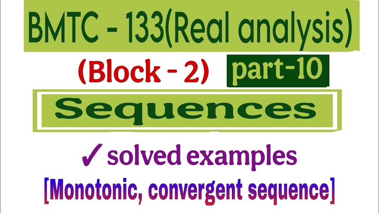 Convergent sequence examples|sequence BMTC 133|@vmatics444 - YouTube