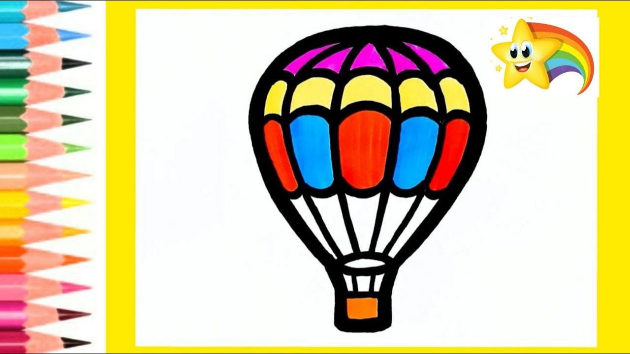How to Draw Air Balloon for Children - YouTube