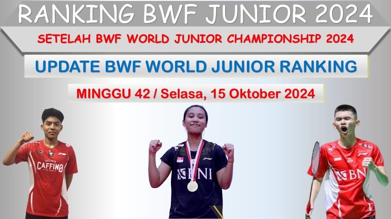Ranking BWF JUNIOR 2024 │ Setelah BWF WORLD JUNIOR CHAMPIONSHIP 2024 │ - YouTube
