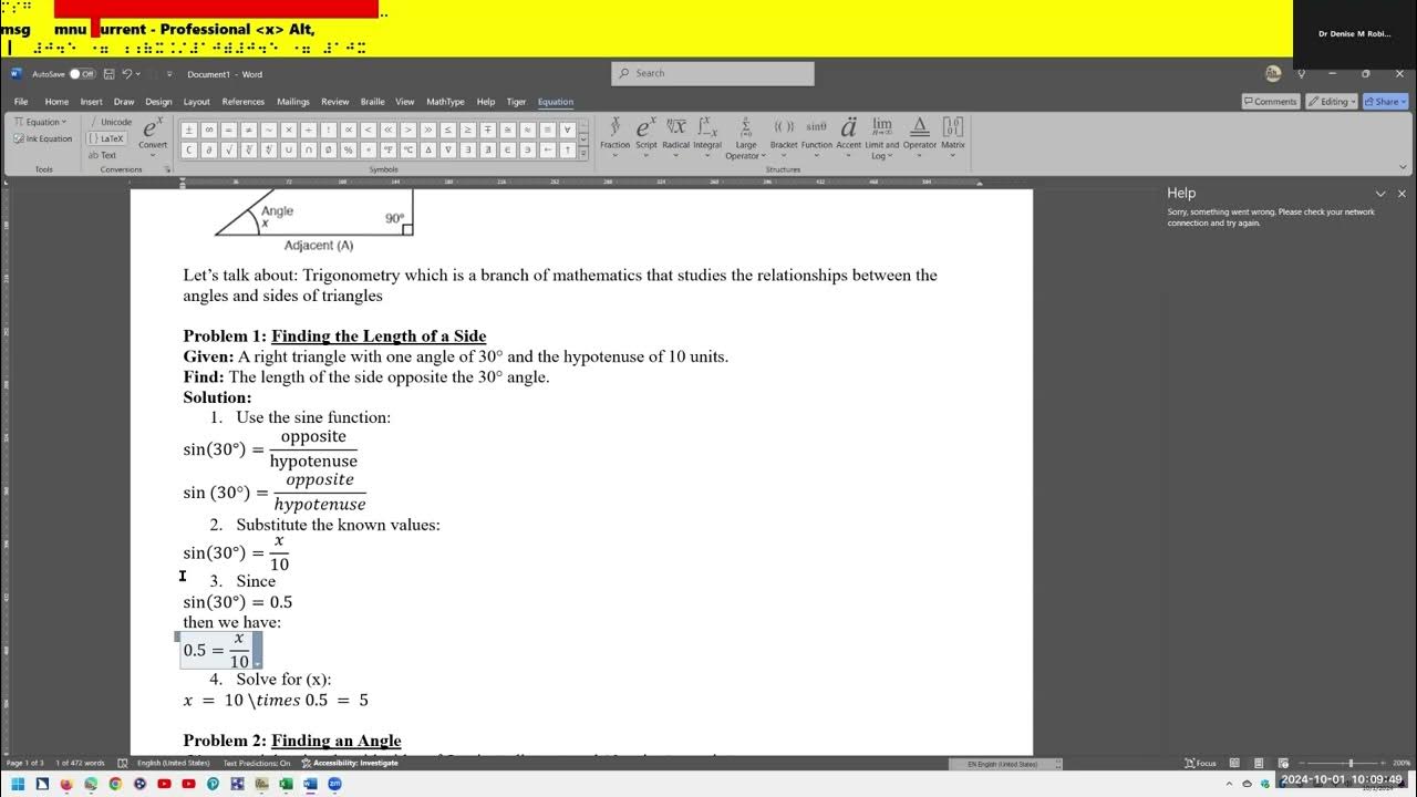 Trigonometry with Math Editor LaTex and Braille with Screen Reader - YouTube