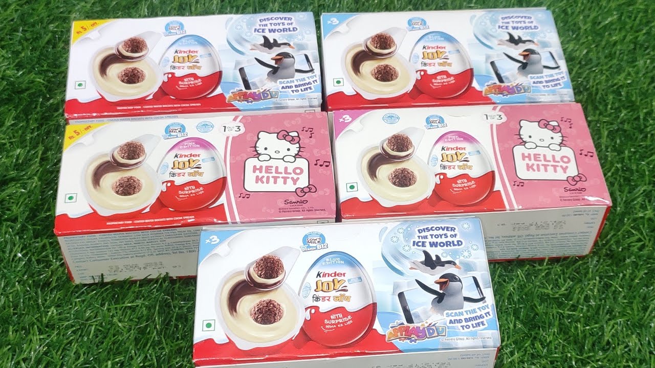 Kinder Joy suprise toys Box unboxing video, lot's of candies, chocolate ...