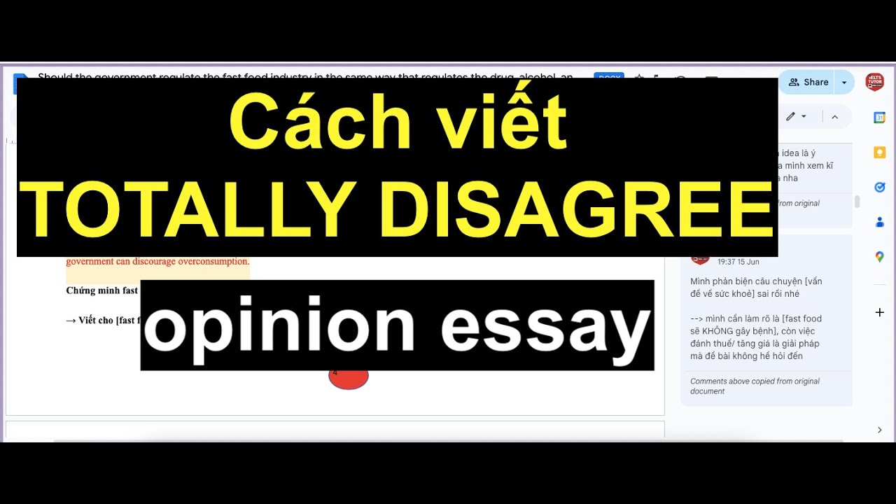 🔥 Cách viết theo hướng TOTALLY DISAGREE dạng OPINION ESSAY IELTS ...
