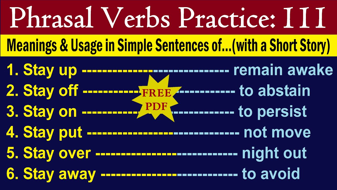 Master 6 Phrasal Verbs with "Stay" #phrasalverbs #fluentenglish # ...