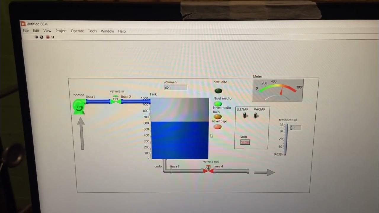 Proyecto en LabVIEW de automatización de un estanque - YouTube
