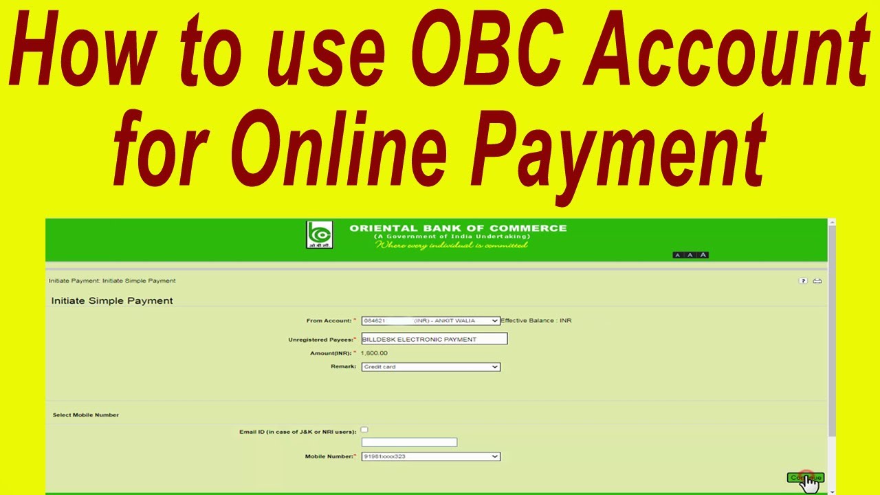 How to use OBC Account for Online Payment (Oriental Bank of Commerce ...