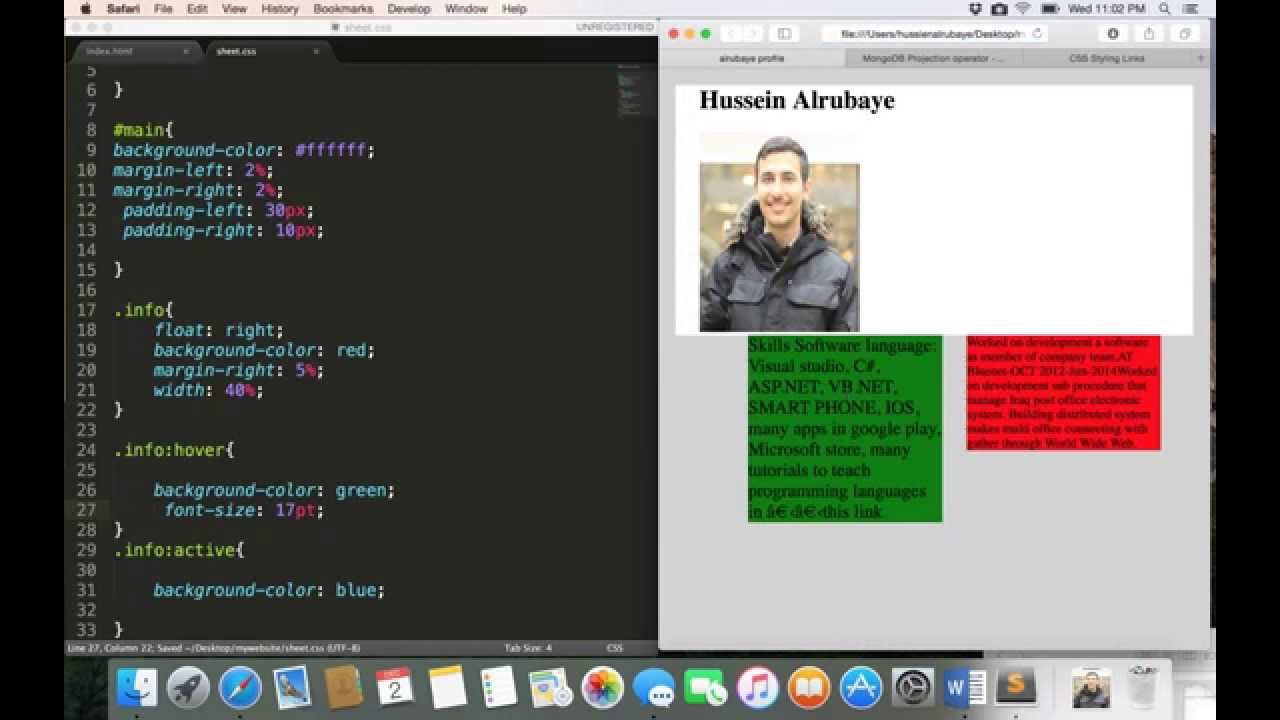 14- CSS| "active", "hover" تسليط الضوء عندما تمرير الماوس - YouTube