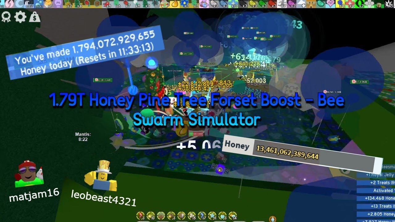 1.79T Honey Pine Tree Forest Boost - Roblox Bee Swarm Simulator - YouTube