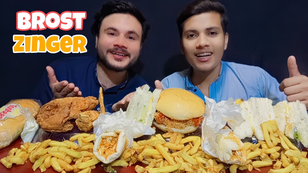 Chicken Broast With Zinger Burger🍔 & club sandwich 🥪🤤 shawarma 😋 ...