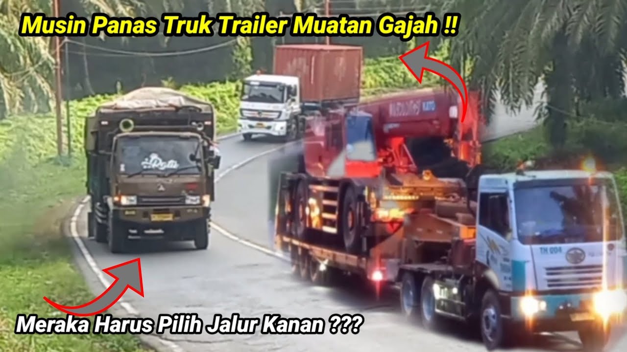 Musin Panas Di Bukit Kodok !! Truk Overload Nanjak Pilih Jalur Kanan ...
