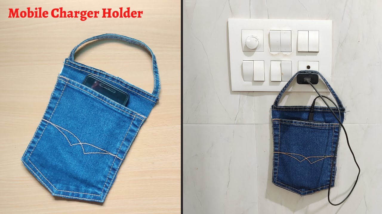 DIY Mobile charger holder from clothes - YouTube