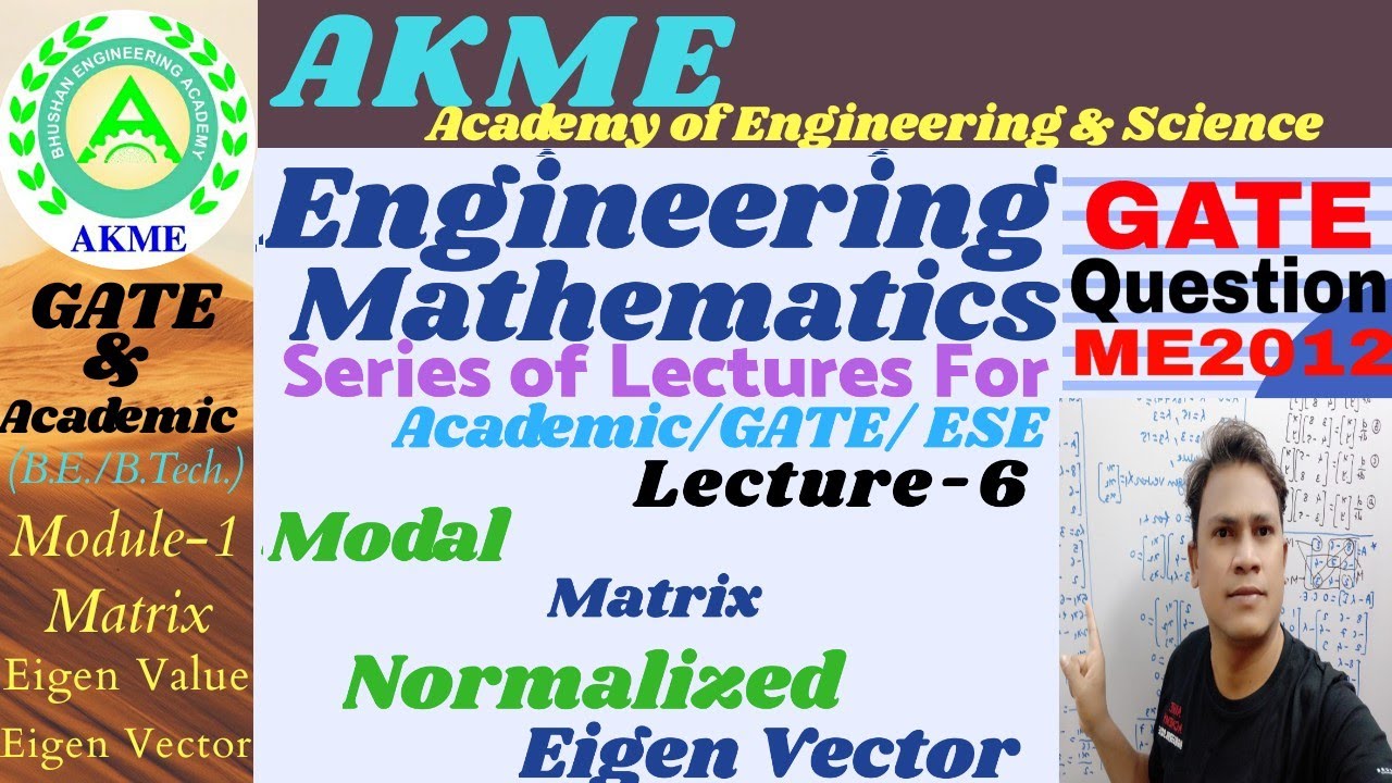 Normalized Eigen Vector | Lecture on Modal Matrix | GATE Lecture On ...