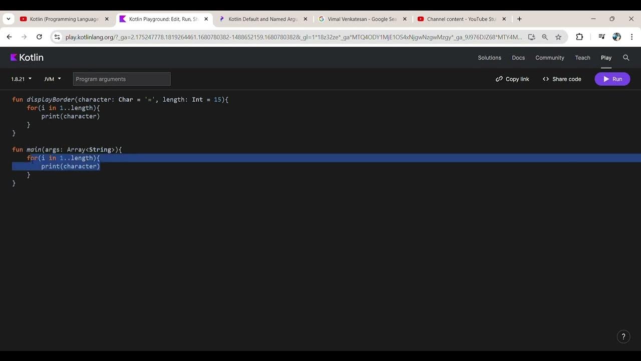 Kotlin (Programming Language) Project 38: 'Kotlin named argument' Created by Trishanth Kumar ...