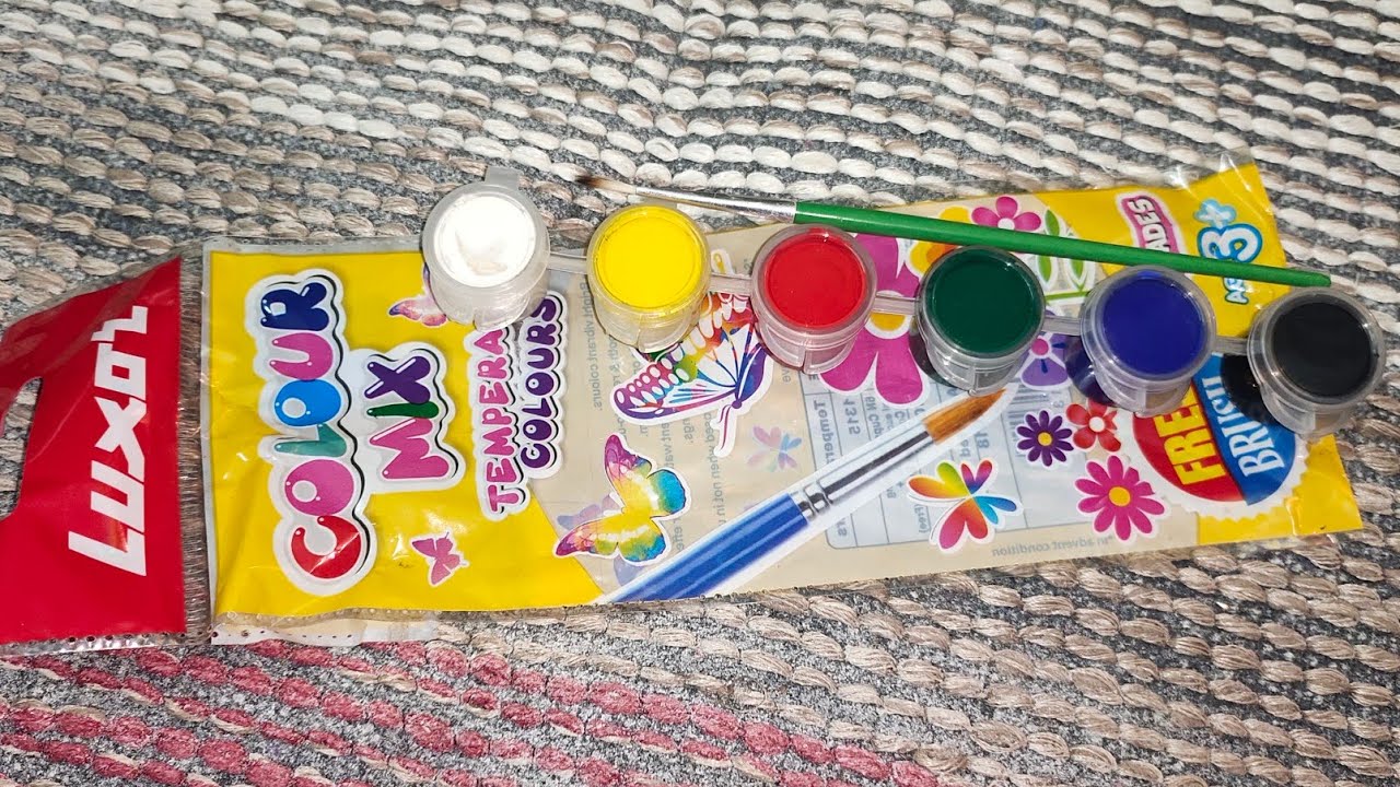 LUXOR Water colour Unboxing / Luxor colour Mix Tempera Colours unboxing ...