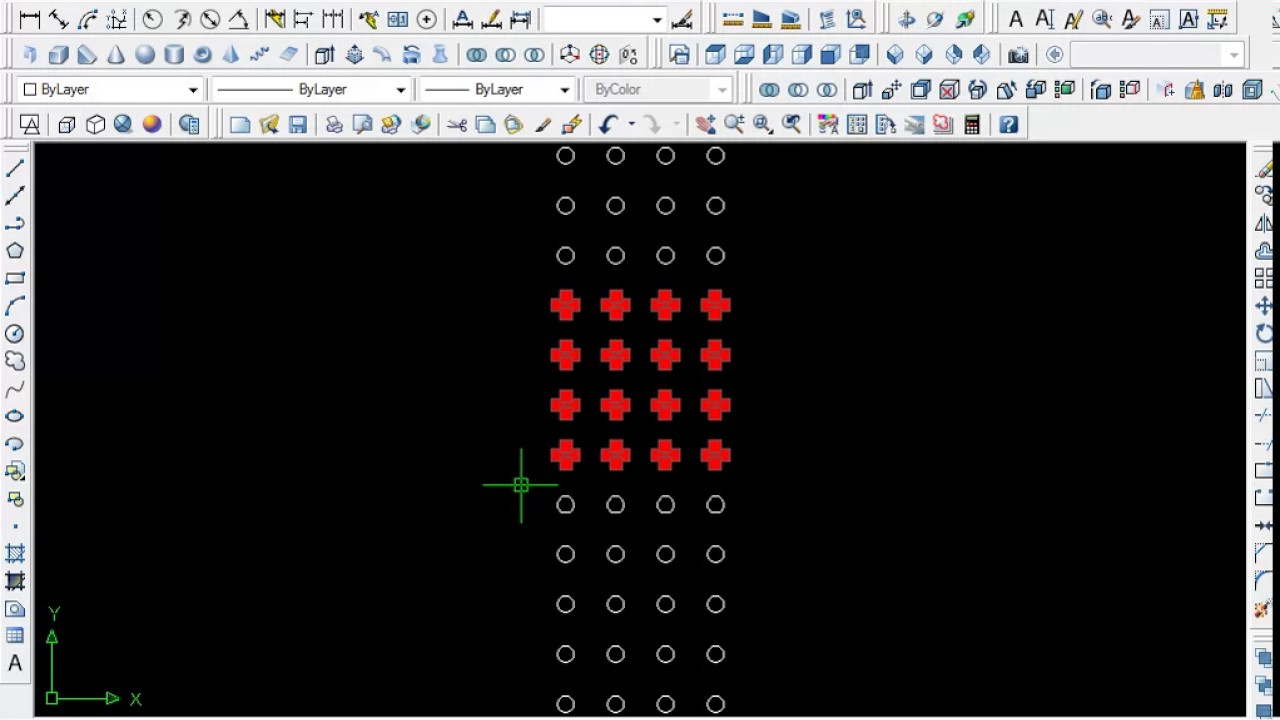 How To Use The Arraypolarandrectanglecommandes In Autocad 2007 Youtube