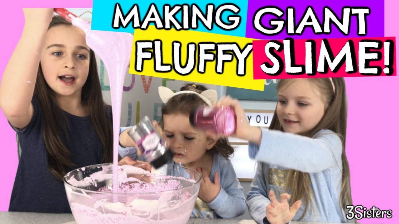 MAKING GIANT FLUFFY SLIME + SLIME BUBBLES!!! - YouTube