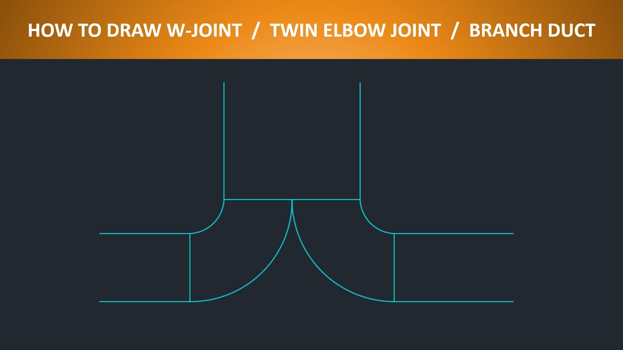 how to draw W JOINT || TWIN ELBOW JOINT || BRANCH DUCT || HVAC DRAFTING ...