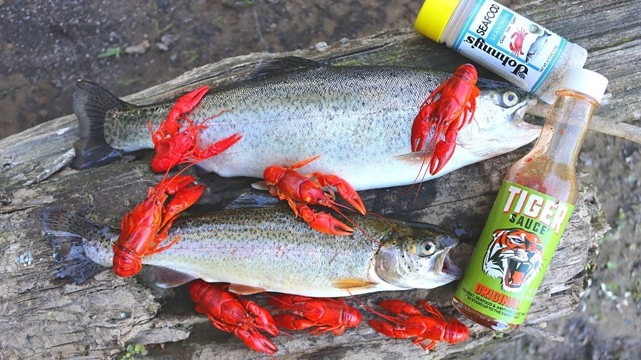 Crawfish and Trout Cookout on an Island! - YouTube