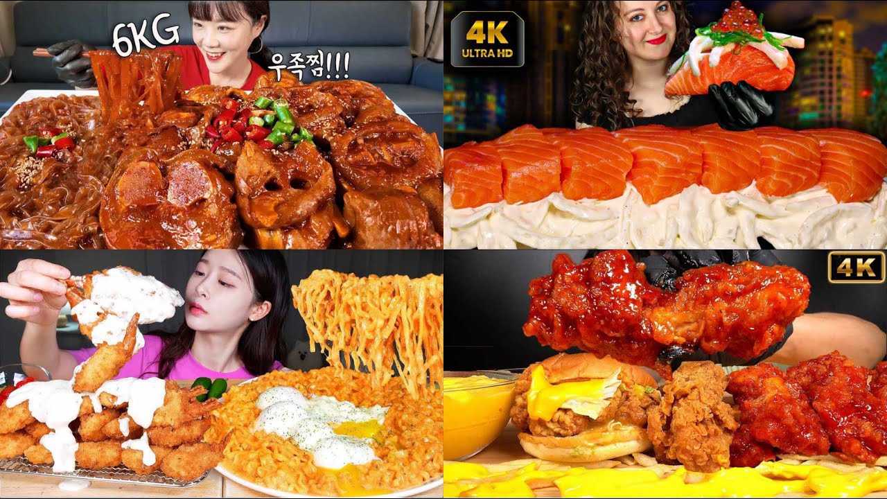 best *satisfying big bites* mukbang asmr compilation pt.29 - YouTube