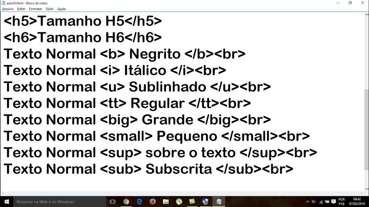 HTML Edição de Textos - YouTube