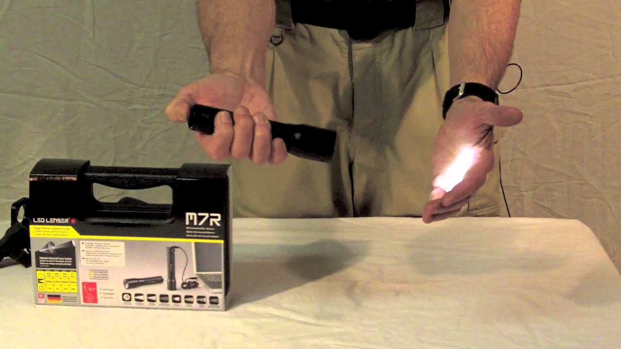 Review of Rechargeable LED Lenser M7R Tactical Flashlight - YouTube