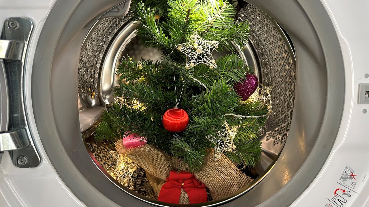 Experiment - Christmas Tree in a Washing Machine - YouTube