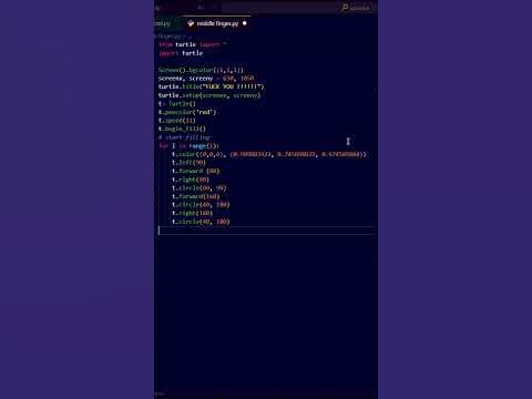 Draw middle finger using python turtle module #fun #coding #programming ...