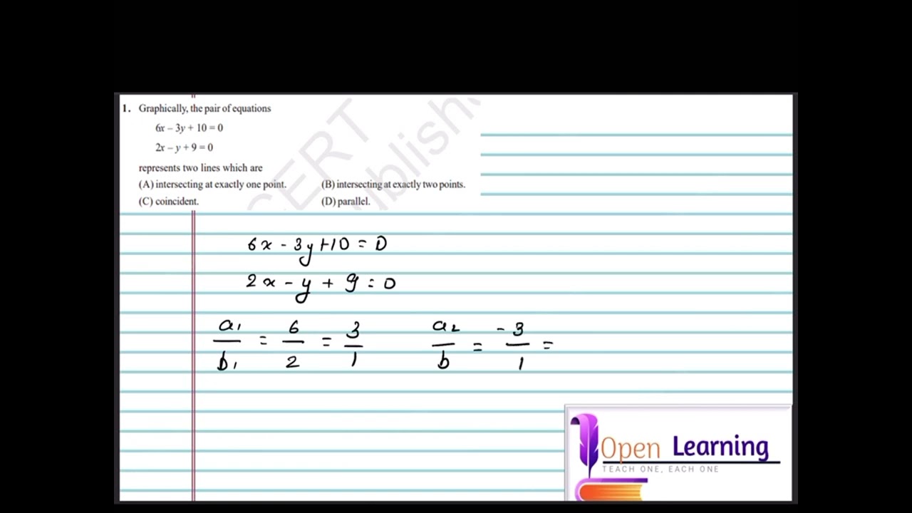 Graphically The Pair Of Equations 6x 3y 10 0 And 2x y 9 0 