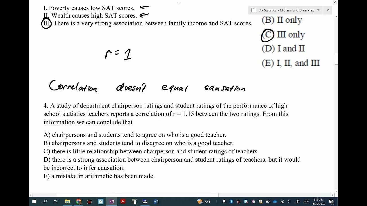AP Statistics Exam Review - Unit 2 (#1-8,10) - YouTube