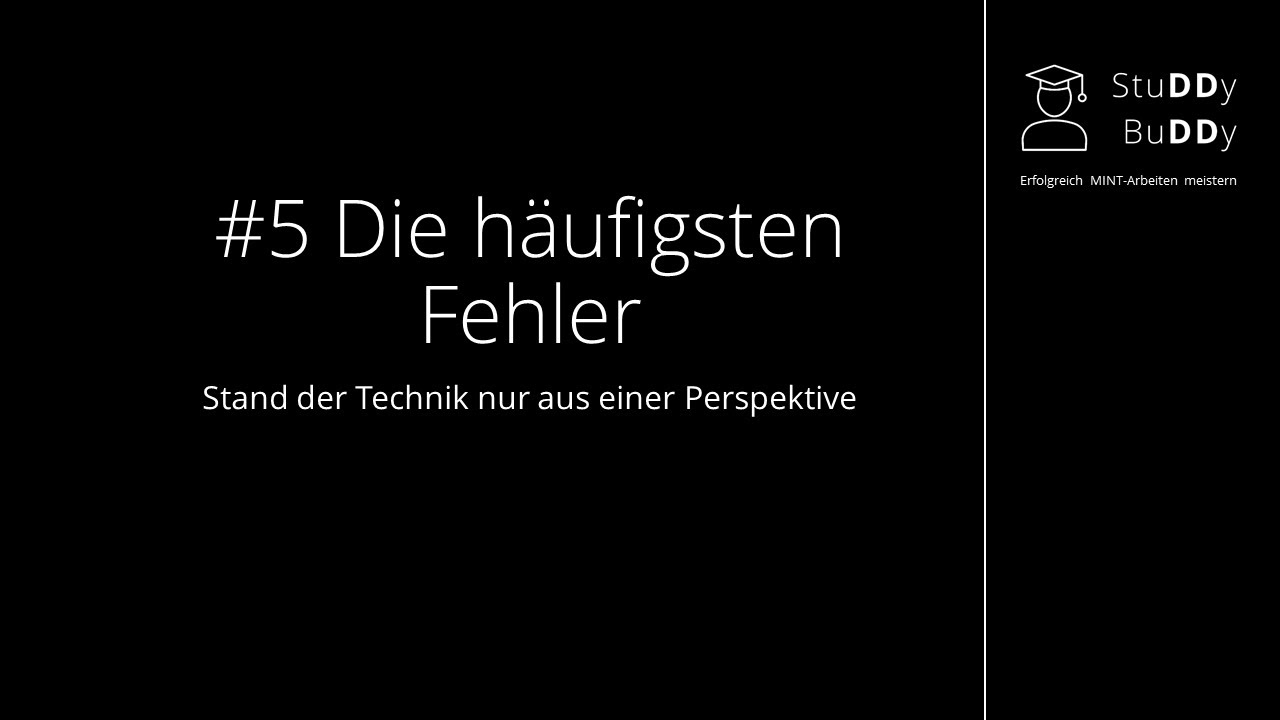 Die häufigsten Fehler - #5 Stand der Technik aus nur einer Perspektive ...
