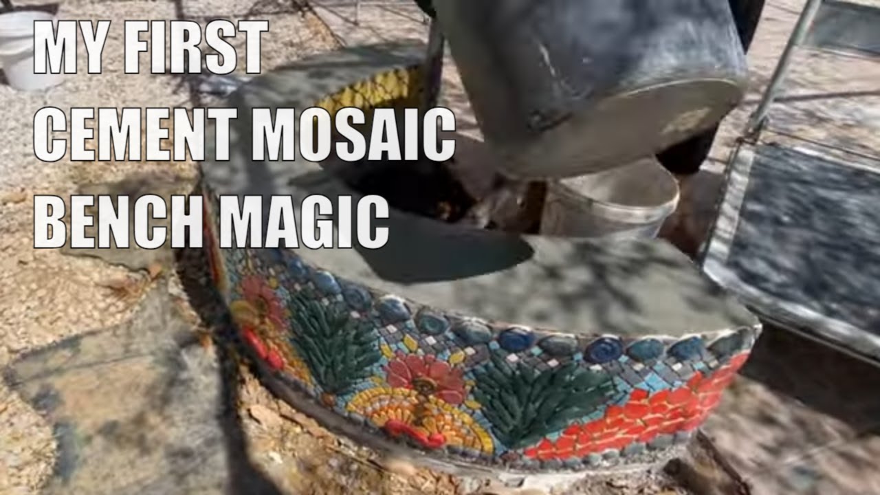 Learn How to Build a Beautiful Mosaic Cement Bench 🪴 - YouTube