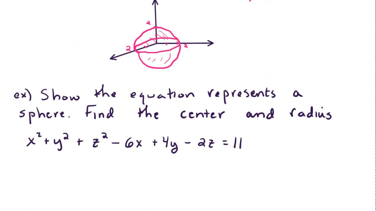 12.1 Equation of a sphere - YouTube