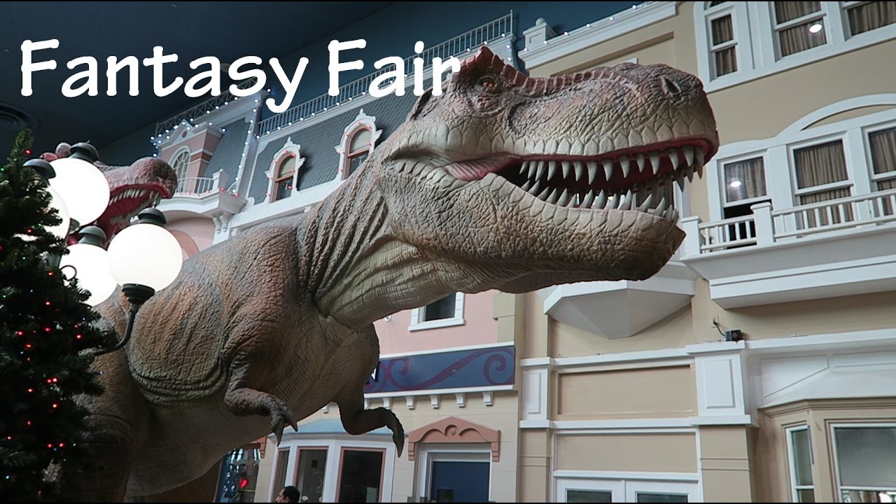 Indoor Amusement Park Playtime! Kiddie Train Ride, Carousel, Dinosaurs ...