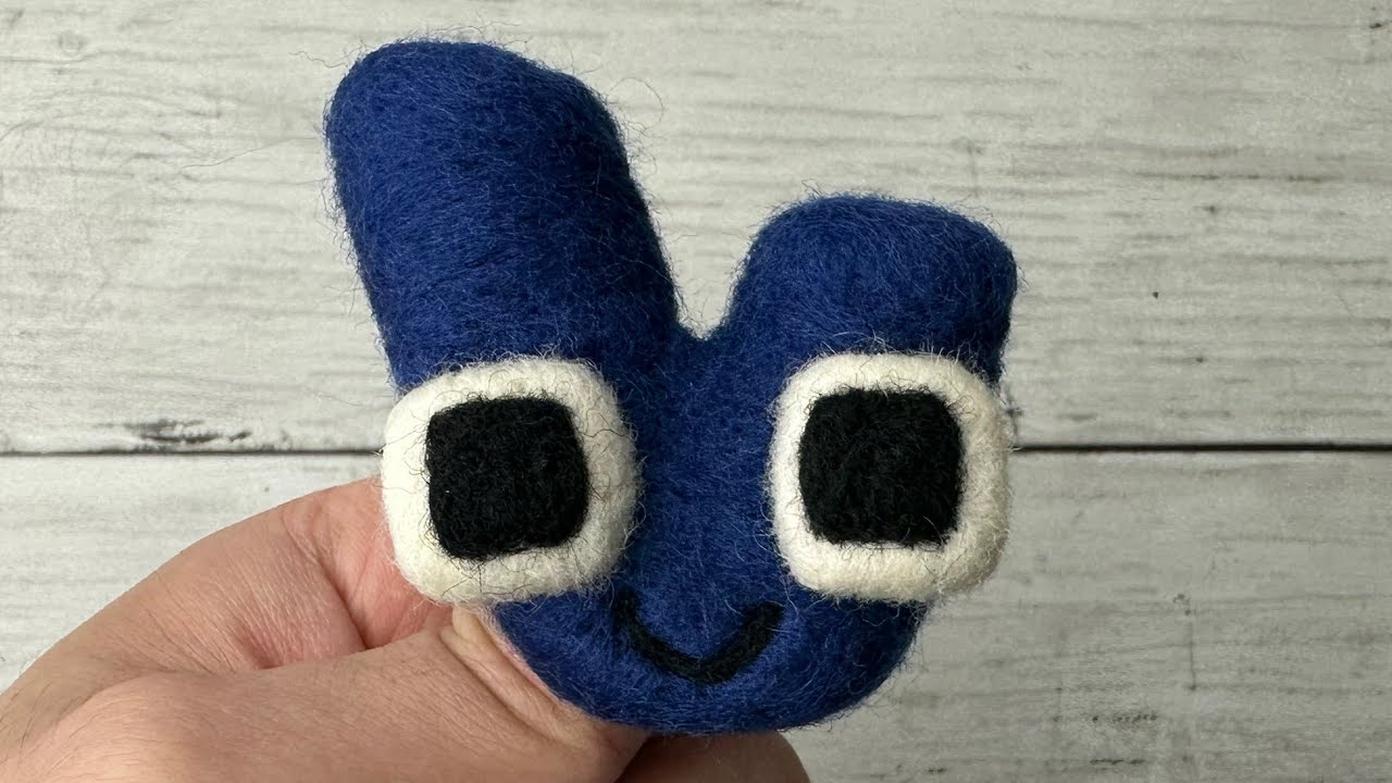 [ASMR] Alphabet Lore "lowercase v" Needlefelt Wool Art - YouTube