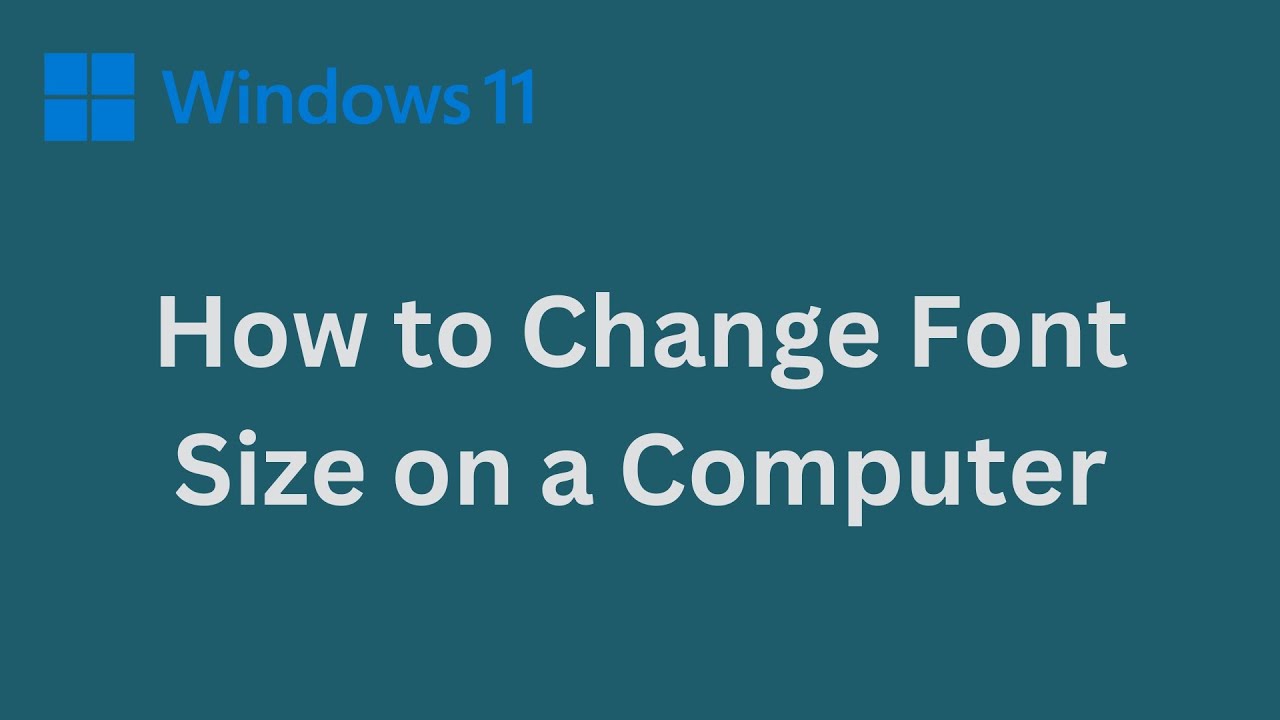 How to Change Font Size on a Computer - YouTube