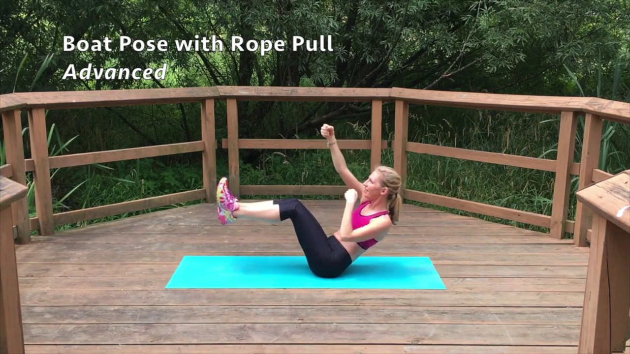 Boat Pose with Rope Pull - YouTube