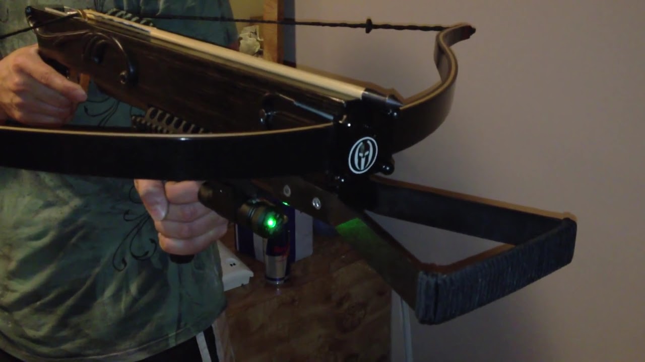 Spartan Archery Tactical Traditional Green Laser Crossbow - YouTube