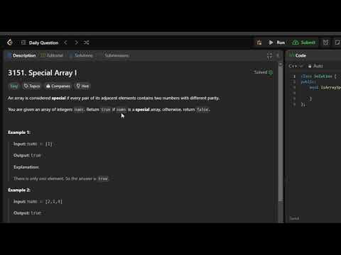 Special Array I - LeetCode - YouTube
