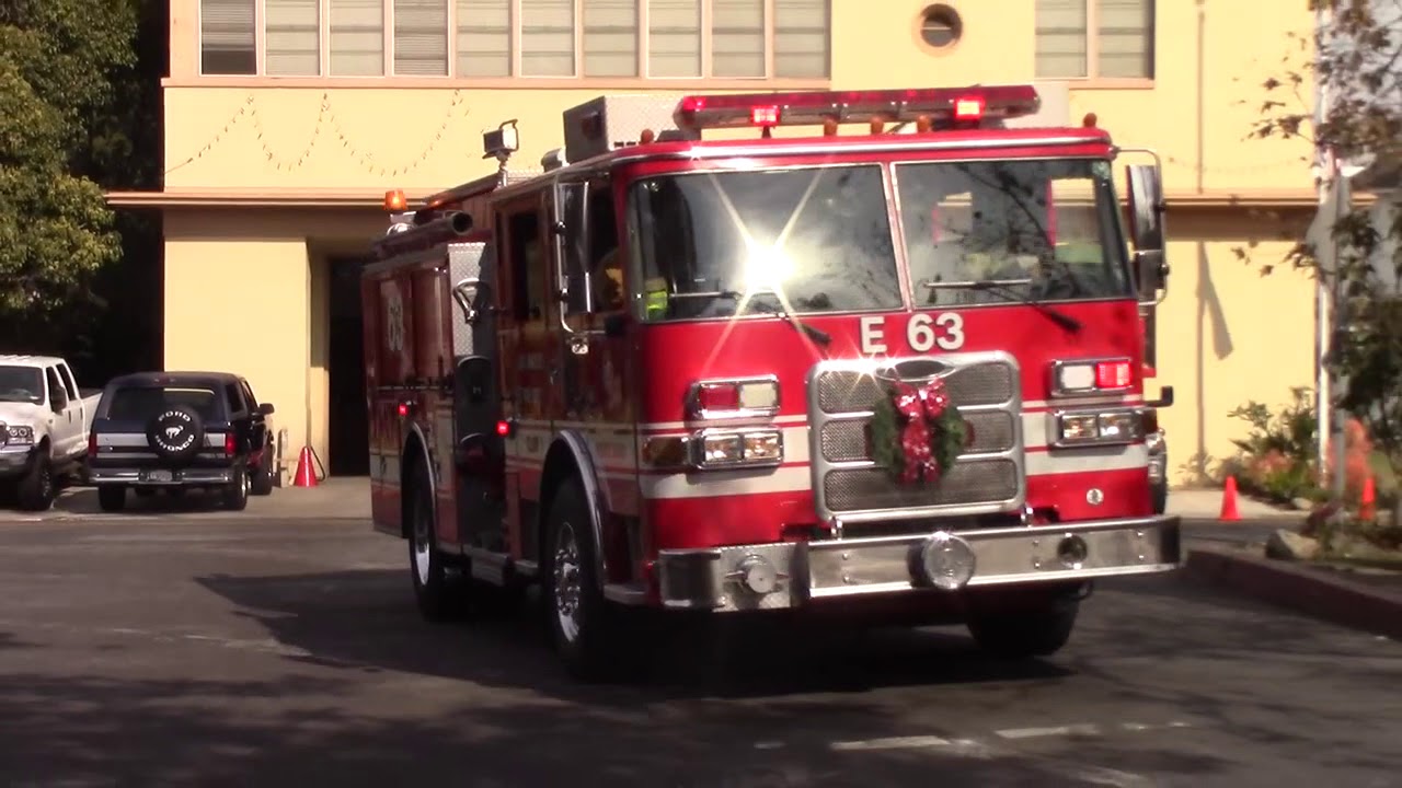 LAFD Engine 63 Responding - YouTube