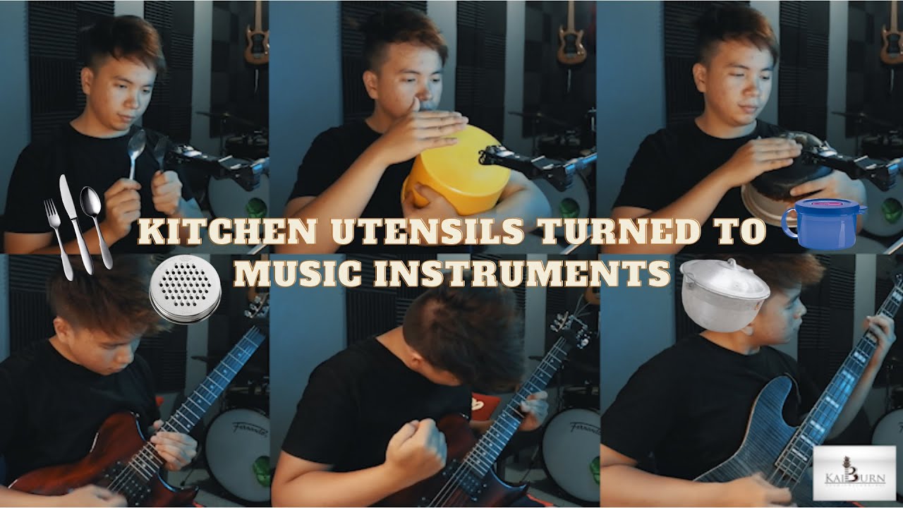 "Kitchen utensils turned to music instruments" Making a new song in ...