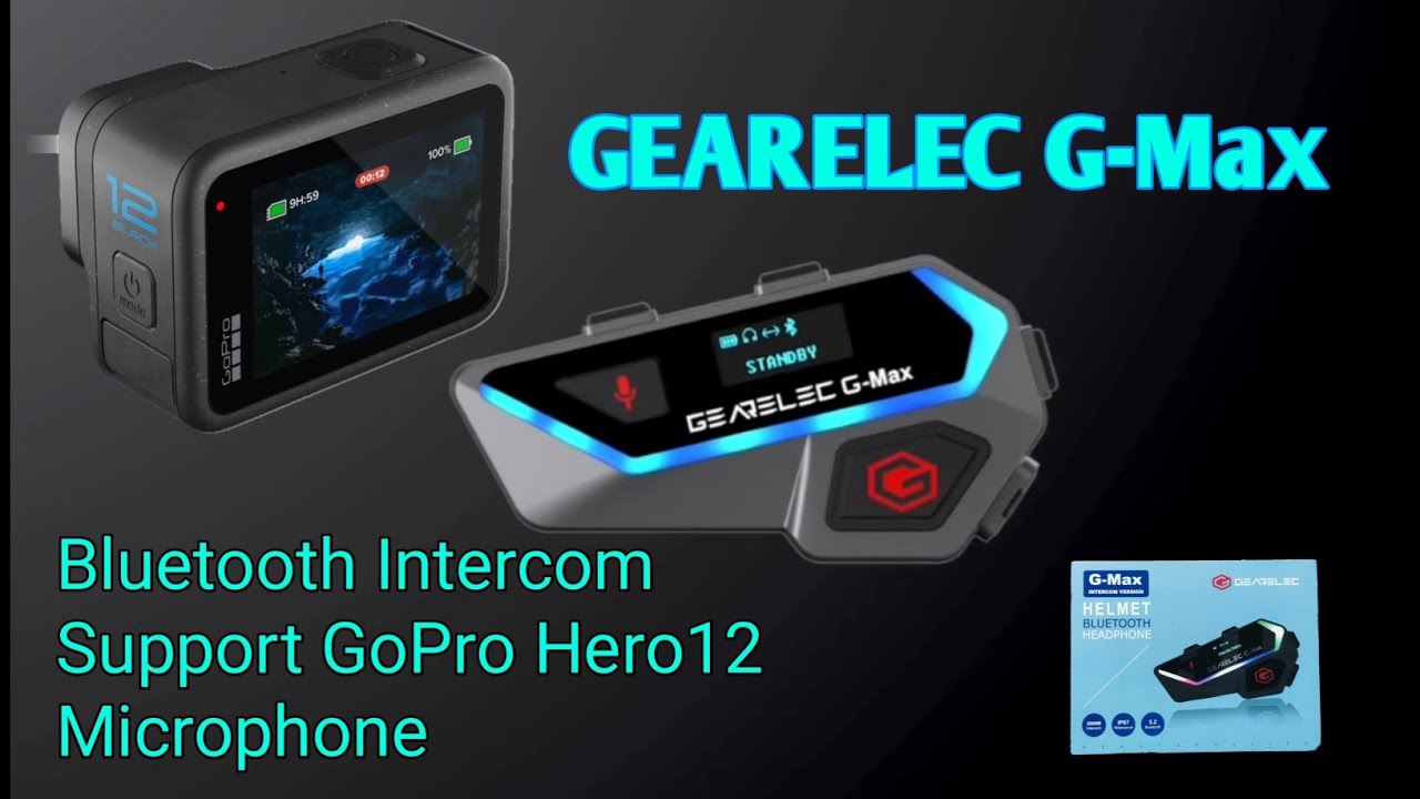 Gearelec g-max bluetooth intercom support gopro hero12 wireless ...