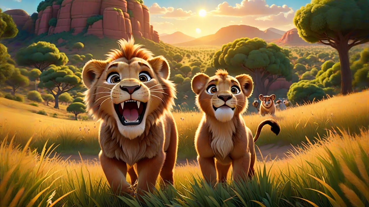 Three Little Lions Learn to Roar | Fun Animal Sounds Song for Kids ...